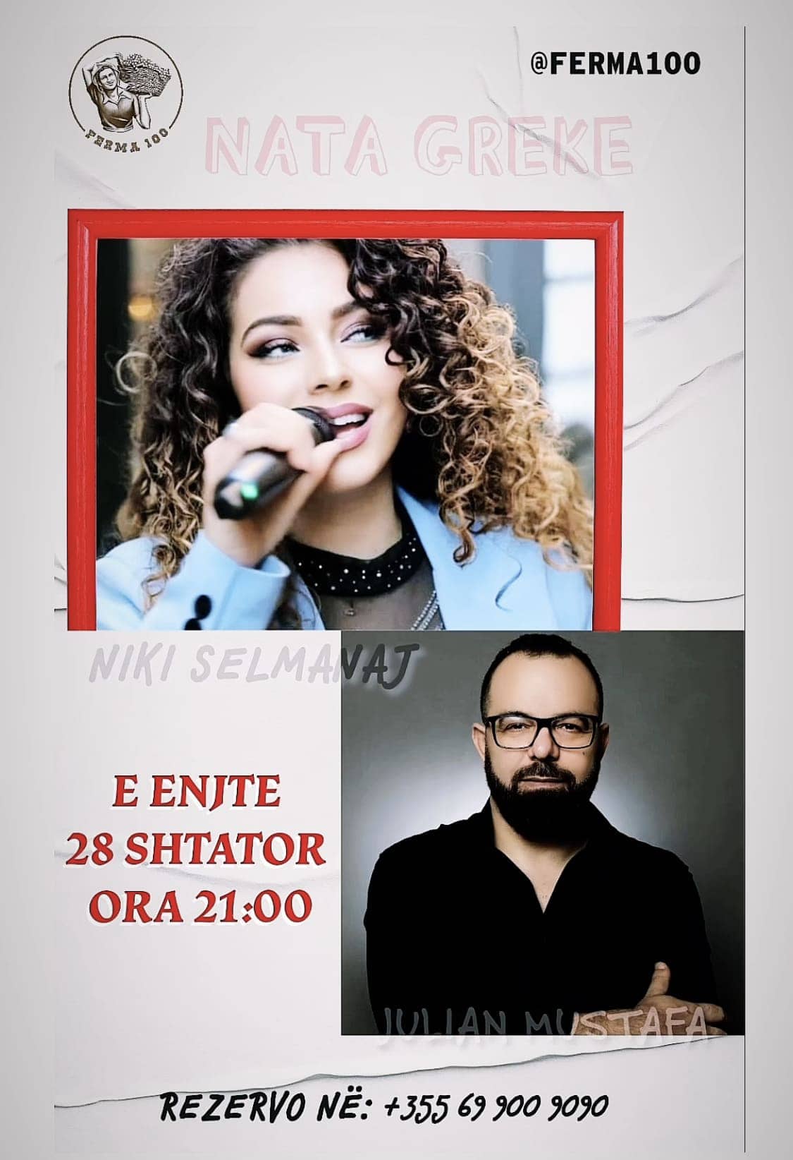 Nata greke me Niki Selmanaj & Julian Mustafa te "Ferma 100" Tirane ...